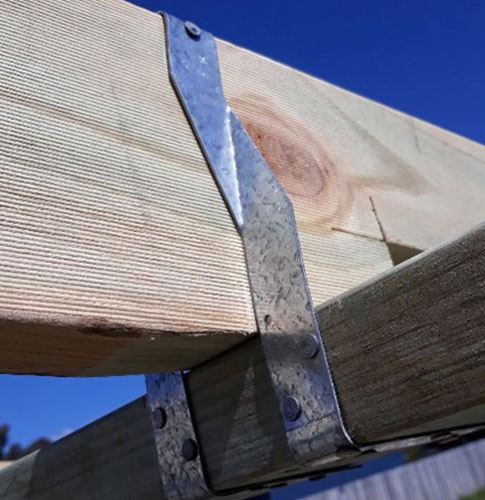 Metal tie brackets and sharp edges